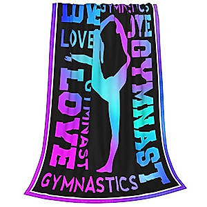 Love Gymnastics Blanket Fleece Throw Home Decor Soft Cozy Blanket Bed Couch Sofa for Women Men Teens 50"X40"