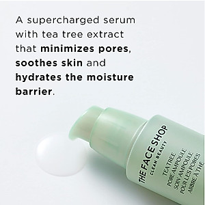 The Face Shop Tea Tree Pore Ampoule - Soothes & Moisturizes Skin, Exfoliating, Hydrating Face Serum, Minimizes Pores - AHA, BHA, PHA, Hyaluronic Acid, Panthenol - Korean Skin Care Moisturizer