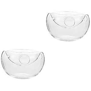 UPKOCH 2 Pcs Transparent Salad Bowl Pasta Bowl Ice Cream Bowl Clear Bowls Glass for Decorations Serving Tray Round Condiment Server Fruit Salad Glass Salad Bowl Fruit Bowl Glass Bowl Food