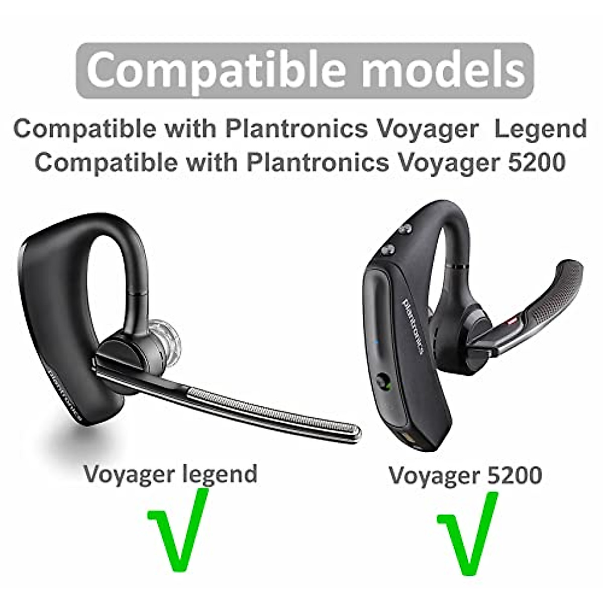 3 Pcs Memory Foam Tips for Voyager Legend 5200, Replacement Small Medium Large 3 Size Reduce Noise Comfortable Ear Tips Buds Earbuds Compatible with Plantronics Voyager 5200 - Black