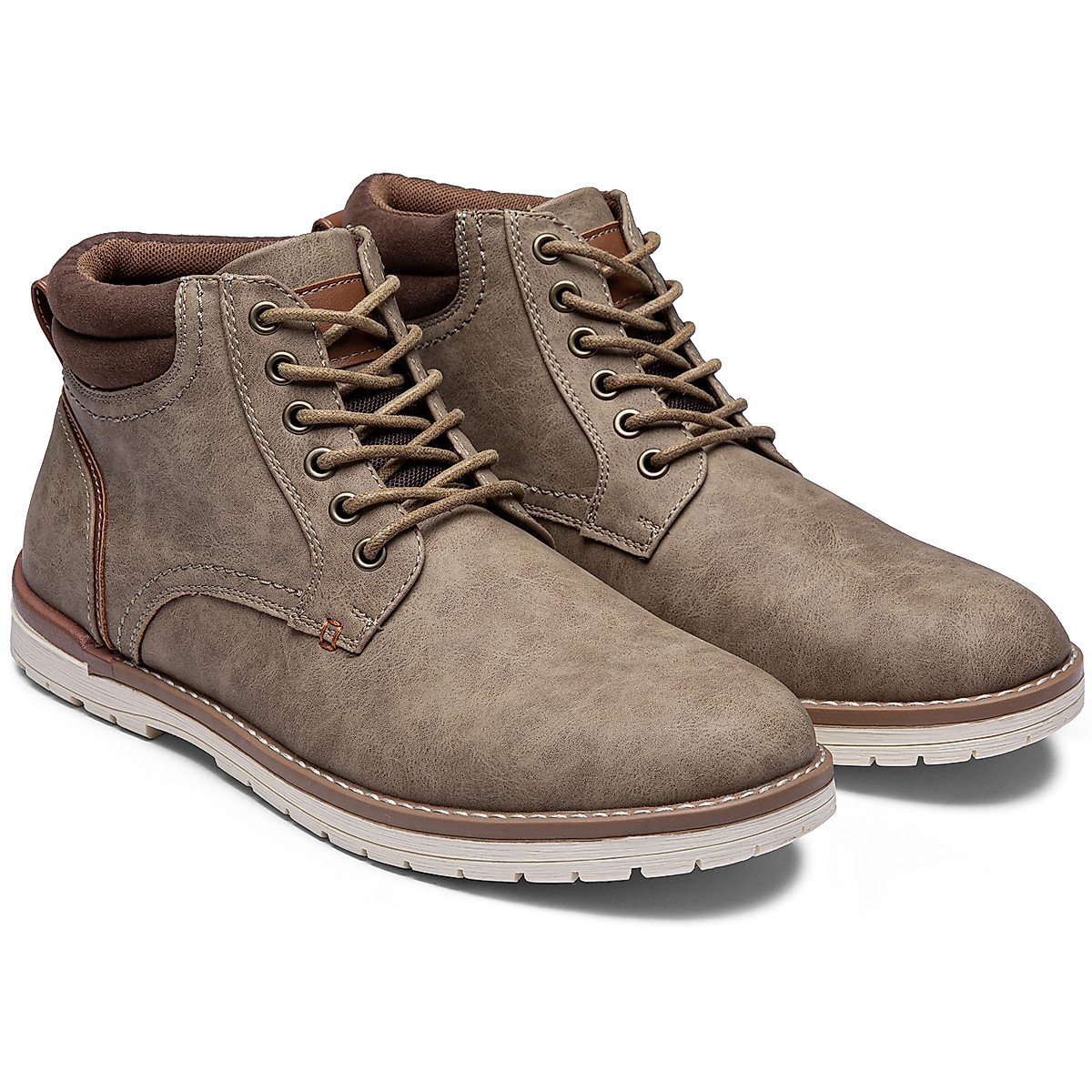 Vostey Men's Boots Casual Hiking Boots Winter Boots for Men Water-Resistant Chukka Boots (BMY673 Khaki Size 15)