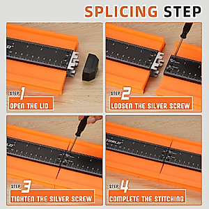 VEITORLD Contour Gauge Profile Tool, Shape Duplicator with Lock, Gifts for Men Dad Husband Him Grandpa Valentines Day Birthday, Stocking Stuffers for Men, Flooring Tools for Woodworking, Construction