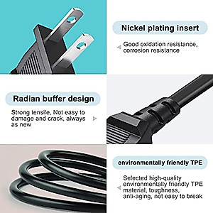 10Ft 2 Prong AC Power Cord Plug for Sony SRS-XP500 SRS-XP700 SRS-RA3000 XB72 GTK-XB60 XB90 GTK-XB5 XB7 MHC-V13 MHC-V71 Wireless Portable Speaker Replacement Charger Charging Cable Power Supply Cord