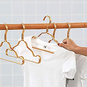 Gold Aluminum Coat Hangers 20 Pack, Metal Hangers Heavy Duty Hangers for Clothes, Hangers 20 Pack with Non-Slip Design Space Saving Heavy Duty Hangers for Men Women Shirts Pants Jacket (Gold)