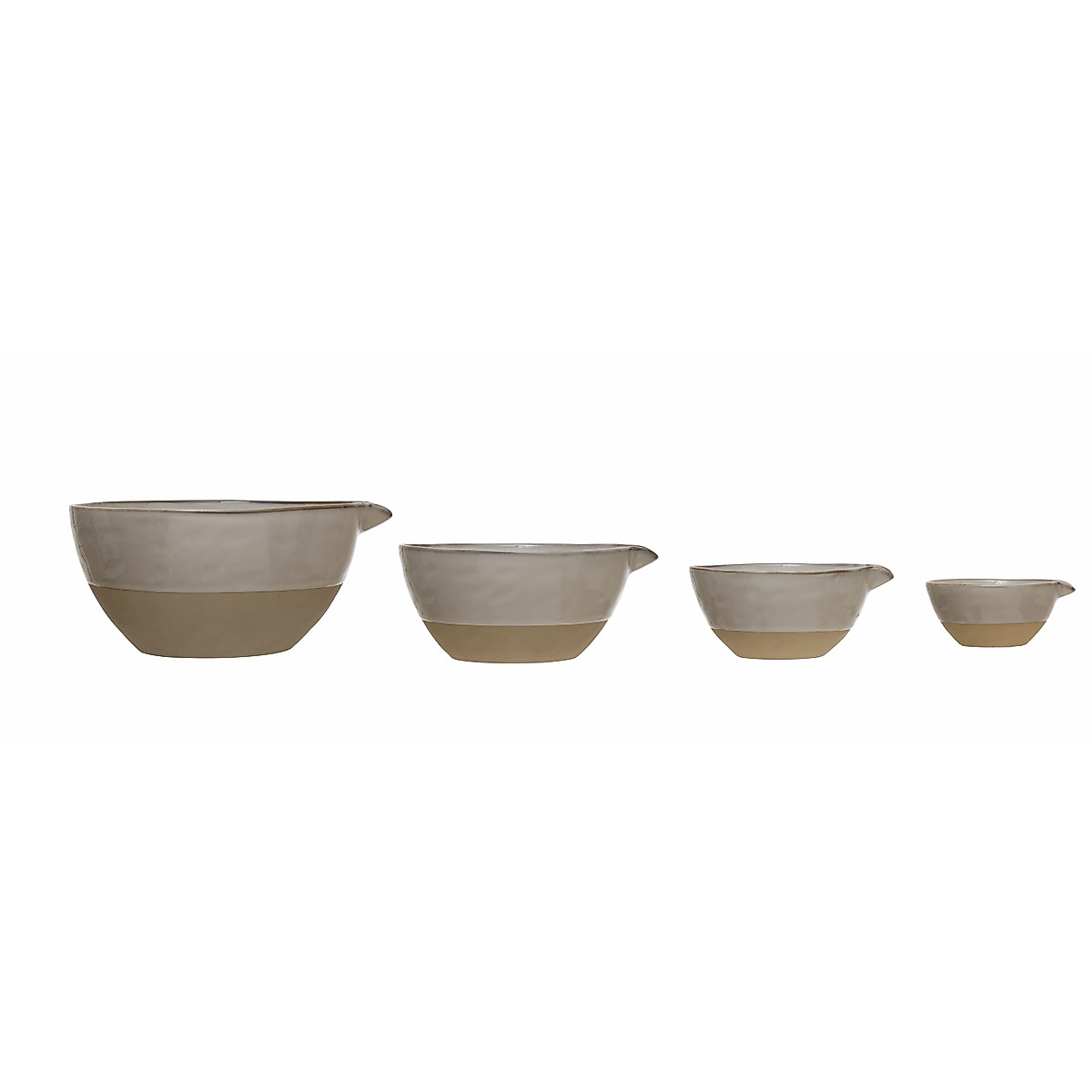 Creative Co-Op Stoneware White Batter (Set of 4) Bowls