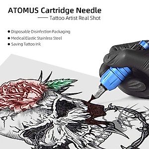 100pcs Mixed Tattoo Cartridge Needles, ATOMUS Assorted Disposable Tattoo Needle 3RL 5RL 7RL 9RL 3RS 5RS 7RS 9RS 5M1 7M1 for Tattoo Machine