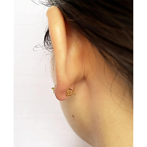 DELECOE 2 Pairs Gold Screw Earring Backs,14K Gold Plated Sterling Silver Screw on Earring Backs Replacements for Diamond Earring Studs, Hypoallergenic Secure ScrewBacks for Threaded Post .032"