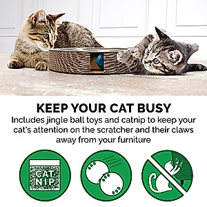 Furhaven Rectangle Archway Corrugated Cat Scratcher Busy Box Toy w/ Catnip - Tan, One Size