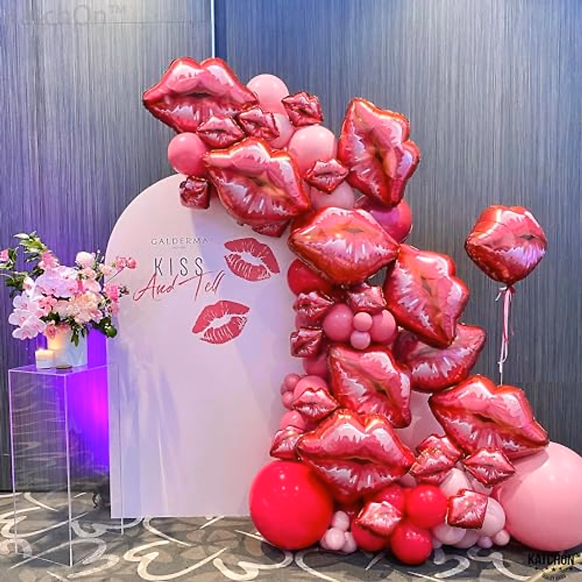 KatchOn, Red Lip Balloons Set - Large 30 Inch, Pack of 4 | Kiss Balloons Decorations | Lips Balloon, Galentines Day Balloons | Red Valentines Balloons | Lip Balloon for Galentines Day Decorations