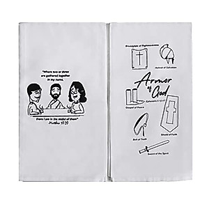 Tea Towels Cotton 100% Christian Gifts for Women Dish Drying Decorative Kitchen Towels, Farmhouse Hand Towel White Flour Dishes Bread Cloth. and Black 012021