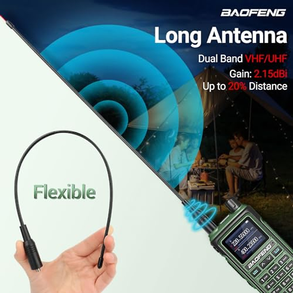 BAOFENG UV-17R Ham Radio Upgrade of baofeng uv-5r Two Way Radio Long Range Dual Band USB Charger 999 Channels Hand Free VOX Walkie Talkies for Adults with 771 Antenna Earpiece Flashlight Battery