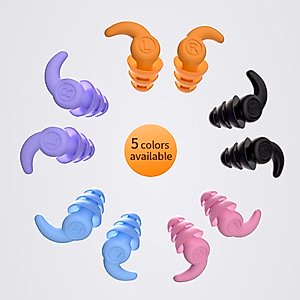 Ezavan Ear Plugs for Sleeping Noise Cancelling, Concert Ear Plugs, Perfect Fit Soft Silicone Reusable Earplugs for Noise Reduction Hearing Protection (Black)