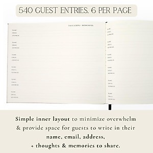 Funeral Guest Book for Memorial Service Sign In – Guest Book for Funeral w/ Black Keepsake Box - Modern Ivory Linen Hardcover Memory Book for Celebration of Life Guest Book with 540 Entries