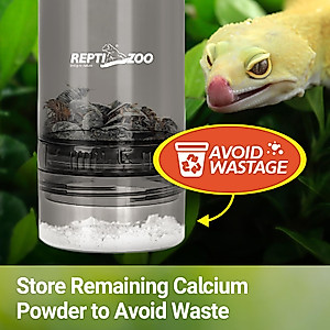 REPTI ZOO Reptile Cricket Powder Mixer, Insect Calcium Mixer, Cricket Nutrients Shaker for Gecko Snake Lizards, Feed Dispenser for Reptile & Amphibians | Terrarium Tank Accessories