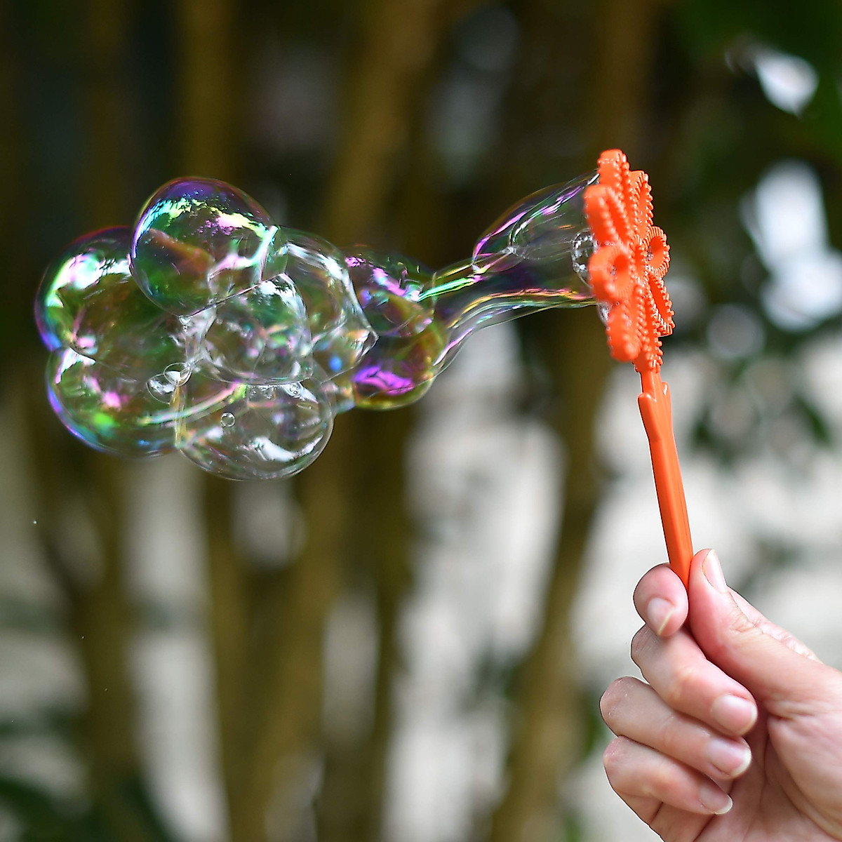 Maxx Bubbles 14" Flower Pot Includes 4oz Bubble Solution, 4 Wands and Watering Can, Botanical Collection, Outdoor Bubble Machine Maker, Great Gift and Decoration for Birthday, Bridal and Shower