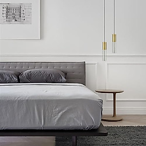 Pendant Lights Kitchen Island, Ceiling Hanging LED Vanity Light Fixtures with 3000K, Modern Crystal Cylindrical Shape Pendant Modern Kitchen Island Lighting for Dining Room, Bar- 2 Pack (Gold)