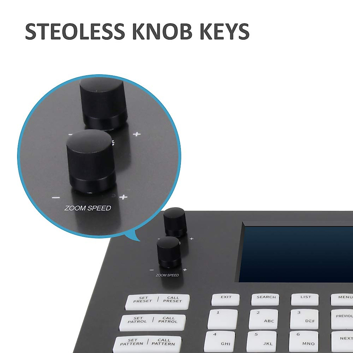 LEFTEK Video Conference PTZ Controller Decoding Series Keyboard with 5 Inch LCD Screen 4D Joystick POE Function Protocol Connection