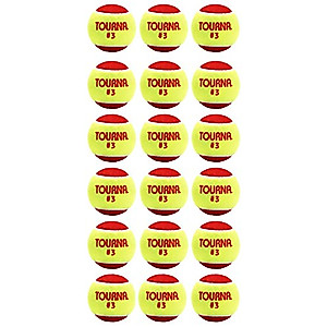 TOURNA Low Compression Stage 3 Tennis Ball with Mesh Bag (18-Pack)