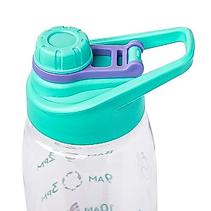 Silver Buffalo Disney The Little Mermaid Ariel Hydration Tracker Schedule Water Bottle With Screw-On Lid, 28 Ounces