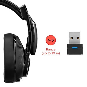 EPOS Gaming EPOS GSA 70 Low Latency Dongle for EPOS I Sennheiser GSP 370 Wireless Gaming Headset, Black