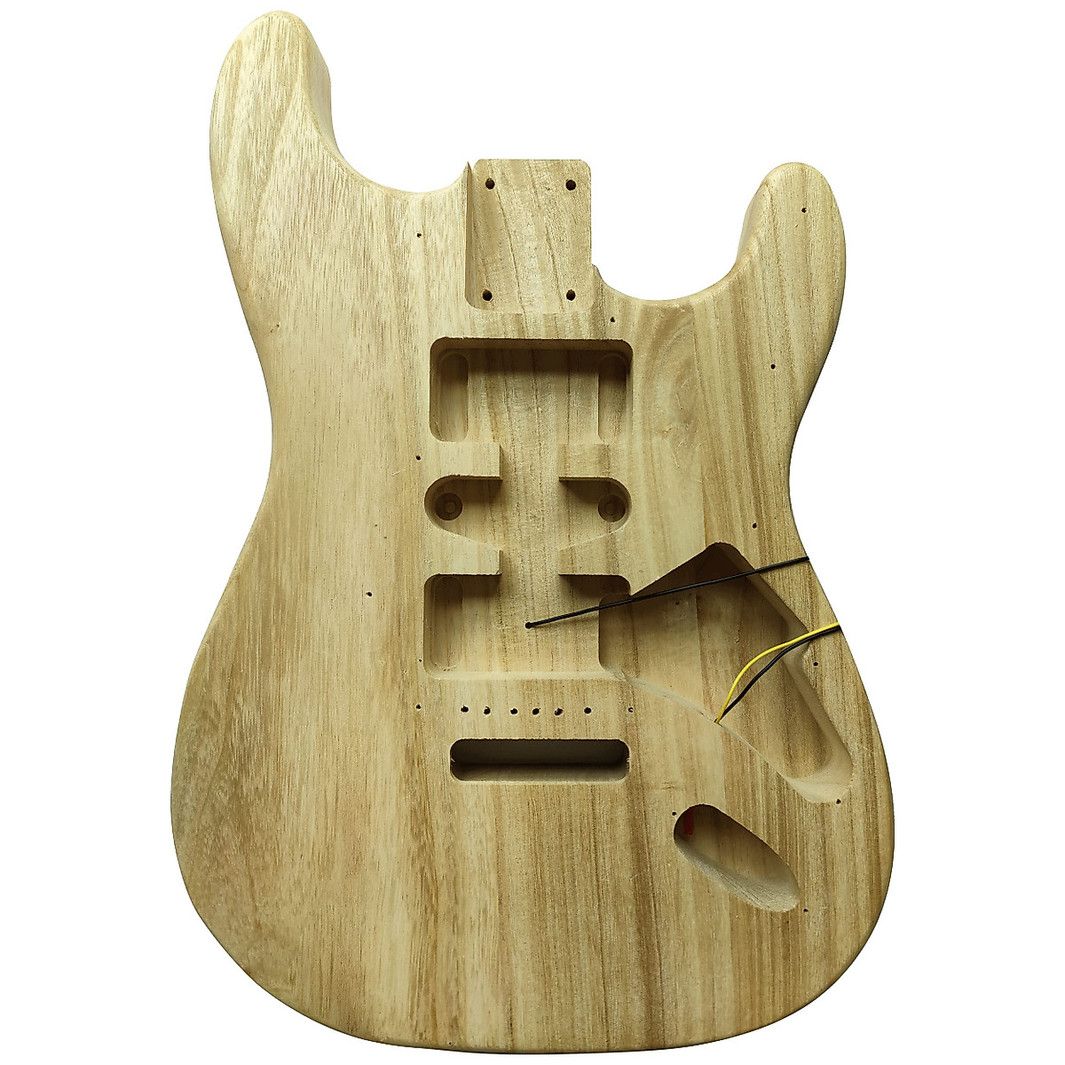 HENGYEE DIY Electric Guitar Kits Strat Style Beginner Kits 6 String Right Handed with Paulownia Body Maple Neck composite ebony Fingerboard Chrome Hardware Build Your Own Guitar. (HY-ST01)