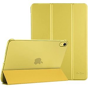 ProCase for iPad (A16) 11th Generation 11 Inch 2025/ iPad 10th Generation 10.9 Inch 2022 Case, Slim Smart Cover with Translucent Hard Shell Back, Supports Touch ID, Auto Wake/Sleep -Yellow
