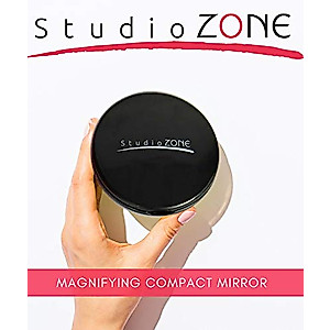 StudioZONE Best Compact Mirror - 10X Magnifying Makeup Mirror - Perfect for Purses - Travel - 2-Sided with 10X Magnifying Mirror and 1x Mirror - ClassZ Compact Mirror - 4 Inch Diameter