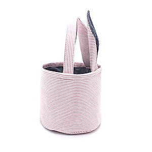 Easter Baskets Easter Bunny Ears Bags - Easter Egg Bunny Bucket for Kids (Pink)