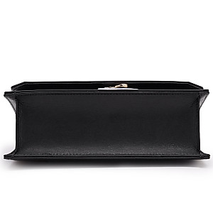 FOXER Women Leather Crossbody Bag Small Crossbody Purse Shoulder Bag Valentine's Day Gift Black, One Size