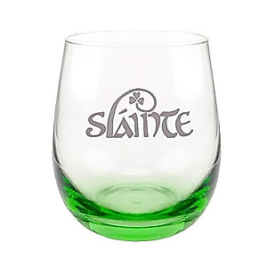 Osci-Fly Christmas Gifts for Irish, Slainte Sign Irish Cheers Handmade Etched Whisky Glass