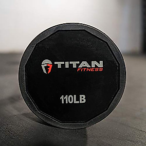 Titan Fitness Rubber Fixed Barbell EZ Curl 50 LB