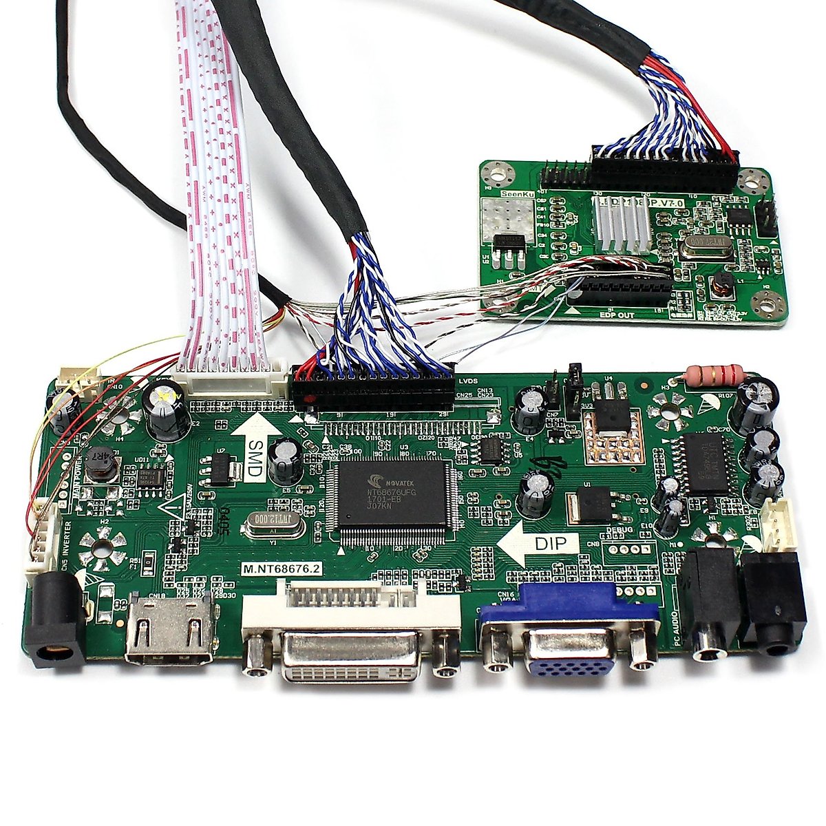 HDMI+VGA+DVI+Audio Input LCD Controller Board For LP156WF6 SP 11.6" 13.3" 14" 15.6" 17.3" 1920x1080 30Pins edp LCD Screen
