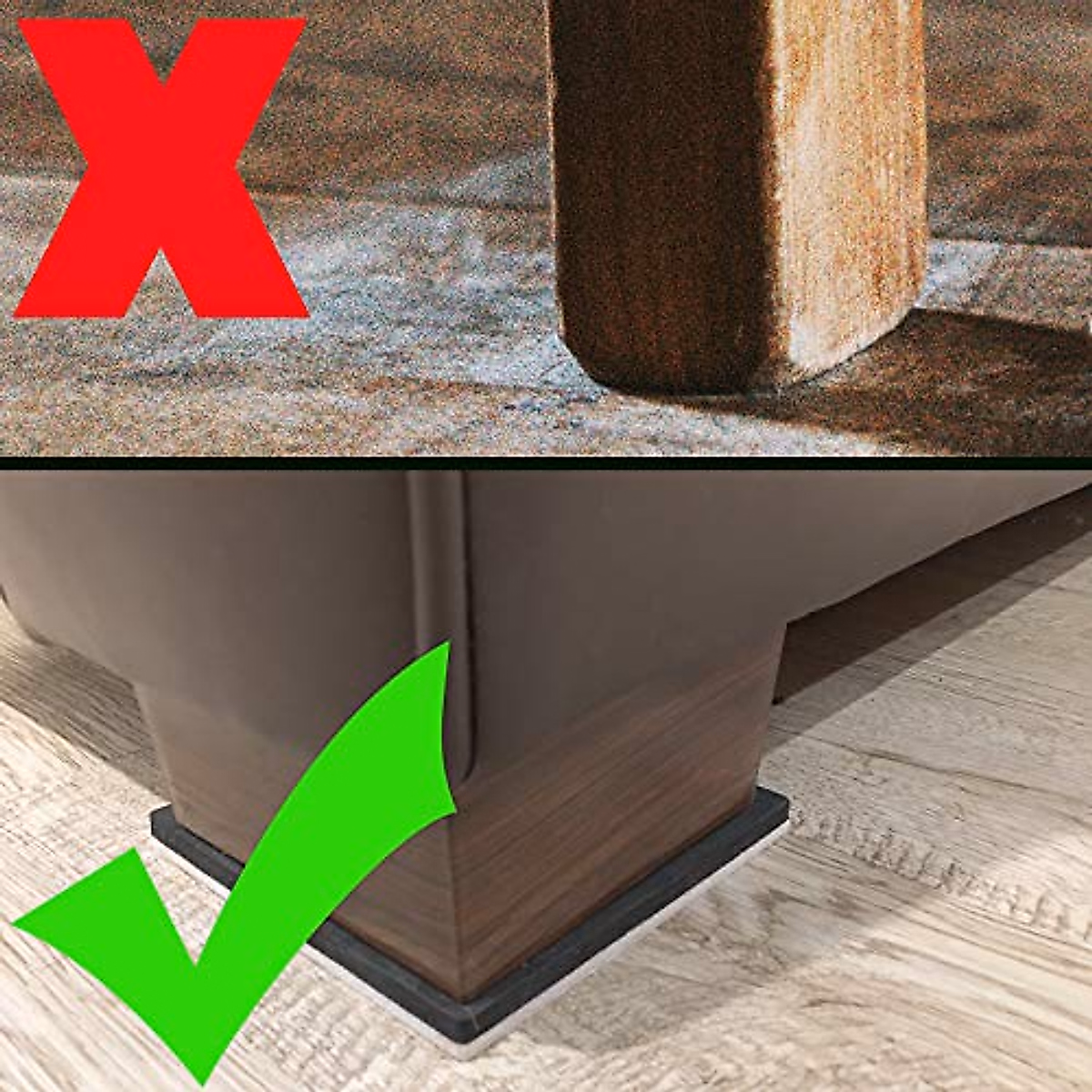 Liyic 20 Pack 3in.Square Felt Sliders for Hard Surfaces-Felt Furniture Sliders - Heavy Duty Sliders – Reusable Hardwood Floor Sliders -Furniture Moving Sliders-Sofa Sliders Gliders Glides Movers