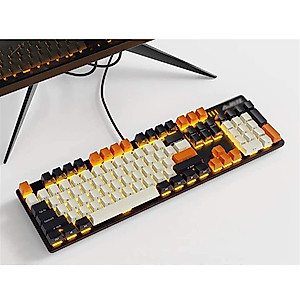XYLXJ Mechanical Gaming Keyboard, Wired Backlit Keyboard with Blue Switches, Customizable RGB Lighting, Ergonomic Standard Keyboard for Desktop, Computer, PC (104 Keys)