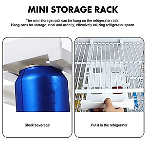 Mobestech Small Fridge Organizer Hanging Soda Can Organizer for Pantry Adjustable Refrigerator Organizer Bins Rack Drink Dispenser Beverage Holder Organization Storage for Kitchen
