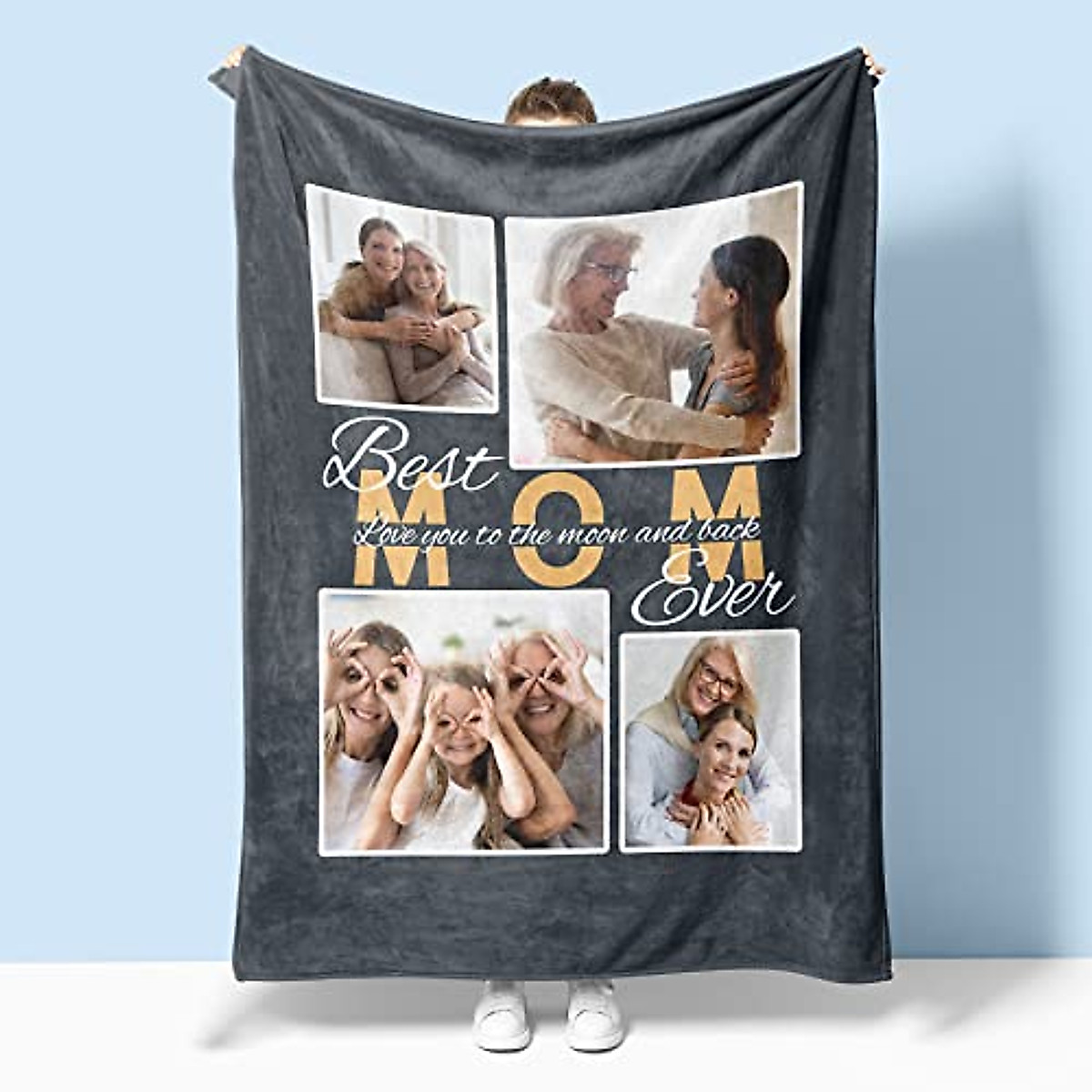Custom Outpost Personalized Photo Blanket for Mom, Fleece or Sherpa Throw, Gift Idea for Mother, Fleece5060,Large - Minky Fleece (60x80)…