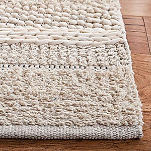 SAFAVIEH Natura Collection Accent Rug - 4' x 6', Ivory, Handmade Cotton, Ideal for High Traffic Areas in Entryway, Living Room, Bedroom (NAT651A)