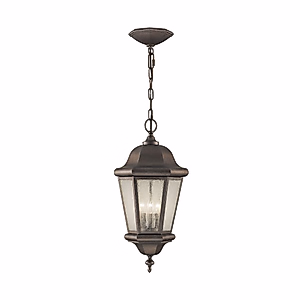 Sea Gull Lighting OL5911BK Martinsville Three Light Outdoor Pendant Lantern, Black