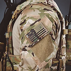 EXCELLENT ELITE SPANKER 2 Pcs American Flag Patch Reflective USA Flags Patches PVC Tactical Patch for Backpack Vest Clothes Hat Patch Military Team Patch(Multicam)