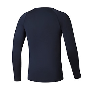 Willit Boys' Compression Shirts Youth Long Sleeve Football Undershirts Kids Baseball Quick Dry Baselayer Navy Blue L