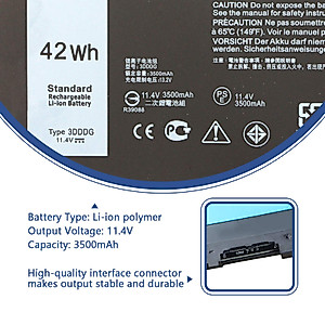 ANTIEE 42Wh 3DDDG Laptop Battery for Dell Latitude 5280 5288 5290 5480 5488 5490 5491 5495 5580 5590 E5280 E5480 E5580 E5490 E5590 Precision 3520 3530 Series 3VC9Y 049XH 45N3J 080JT9 RRJDX 11.4V 3Cell