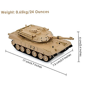 DS. DISTINCTIVE STYLE 1/48 Scale Metal Tank Model M1A2 Abrams Main Battle Tank Toy Plastic Model with Sound and Light