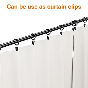 32 Pack Metal Curtain Clips, Small Hook Clips String Lights Clips Heavy-Duty Hooks for Curtain Photos Home Decoration Indoor Outdoor Art Craft Display, Black