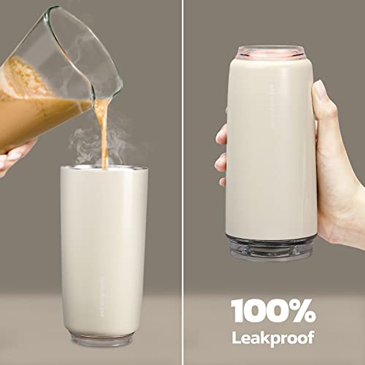 RealCoolRealCool Coffee Mug Tumbler Travel Mug 100% Leakproof Vacuum Insulated Tumbler with Lid- 12 oz, Anti-Scald Coffee Cup,Double Wall, Keeps Drinks Hot&Cold-White