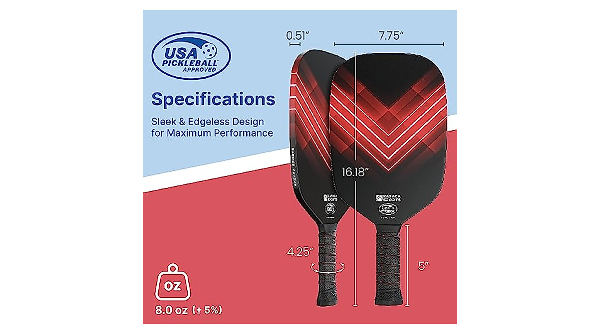 Kasaca USAPA Carbon Fiber Pickleball Paddle - Edgeless Design