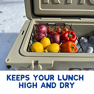 Cooler Basket for RTIC 65 Qt - Dry Goods Wire Rack for 65 Qt RTIC Cooler - Compatible with RTIC Dividers, Inserts, Straps, Tie Down Kits, Locks, and Other RTIC Cooler Accessories