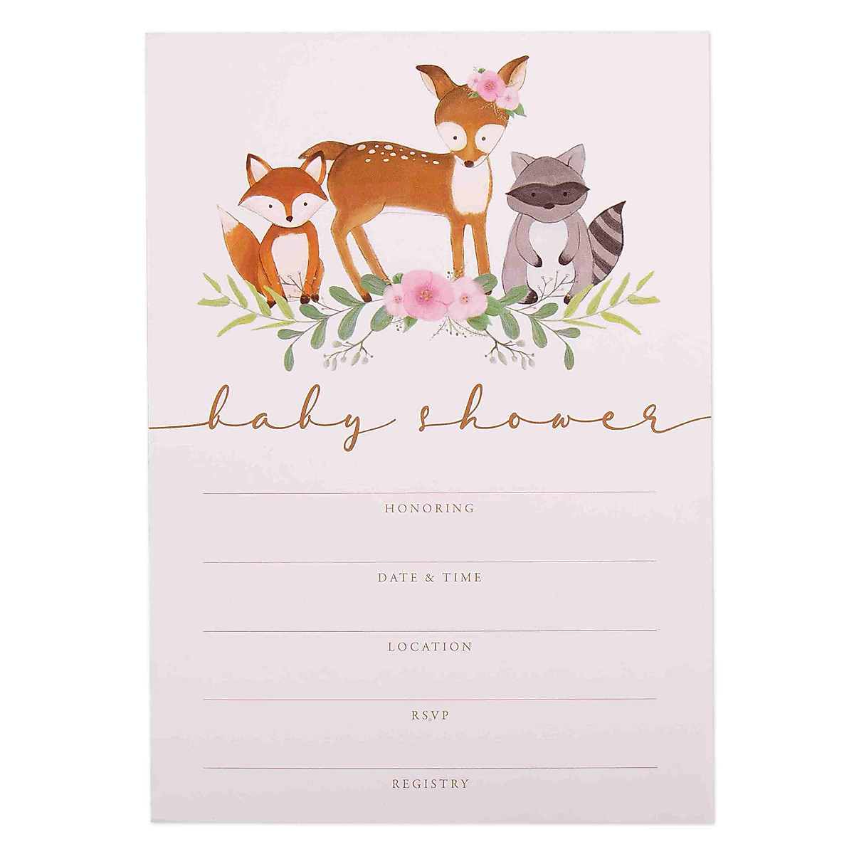 GSM Brands Invitations for Baby Shower - 20 Cards with Envelopes