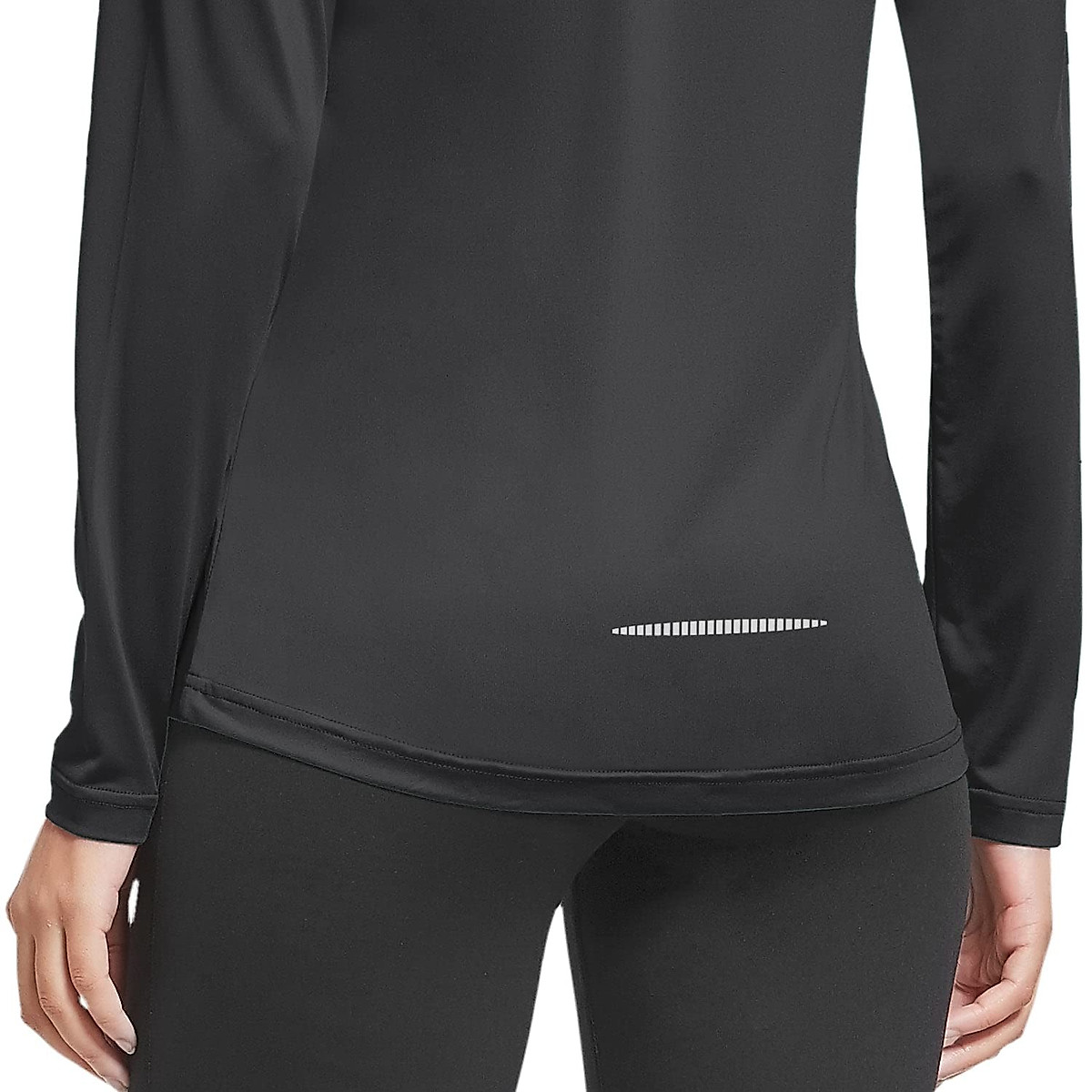 BALEAF Women's Long Sleeve Workout Tops Running Hiking Athletic Shirts Active T-Shirts Wicking Quick Dry Soft Lightweight Black Size S