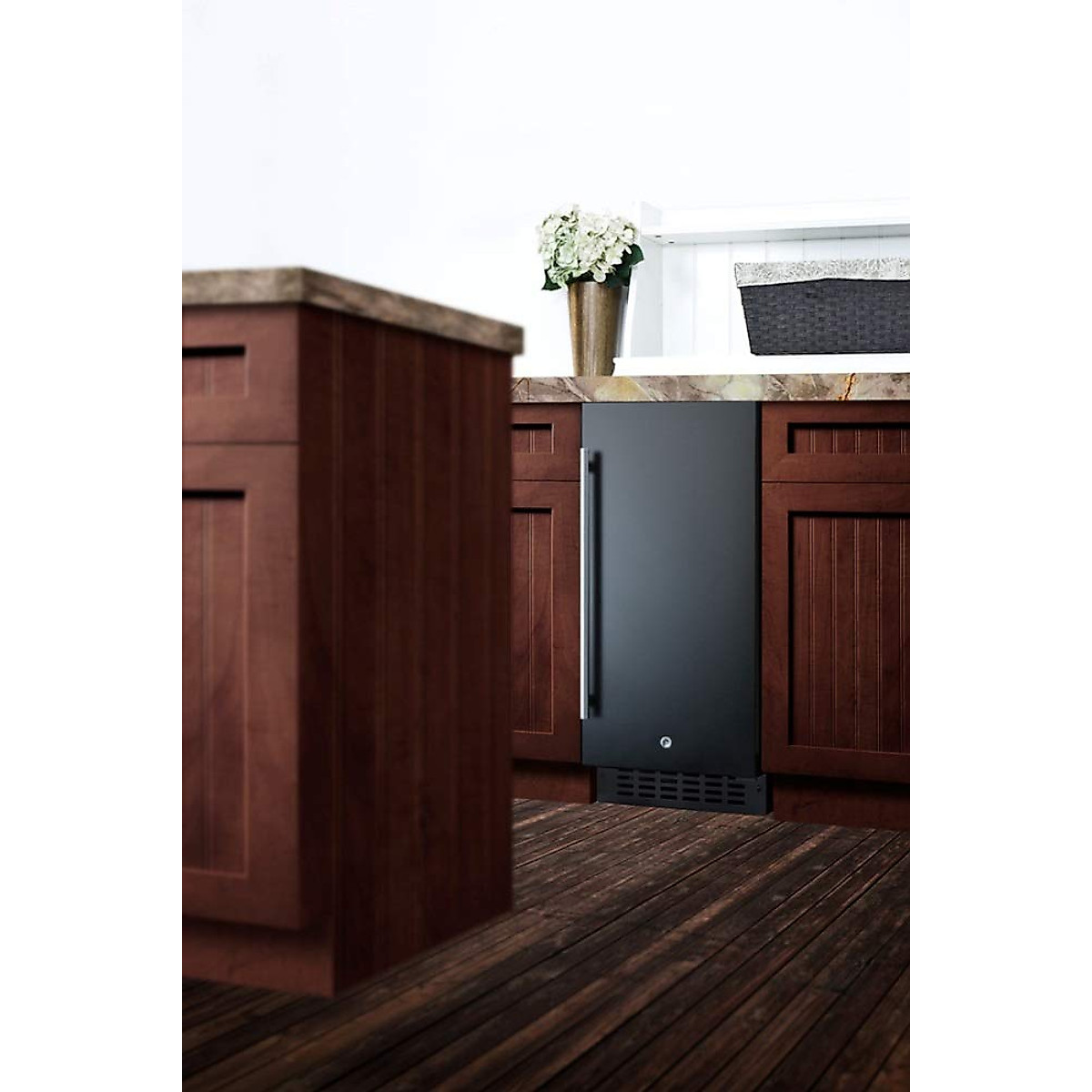 Summit Appliance ALR15B ADA Compliant 15" Wide All-refrigerator for Built-in or Freestanding Use with Digital Controls, LED Light, Right Door Swing, Lock and Black Exterior Finish