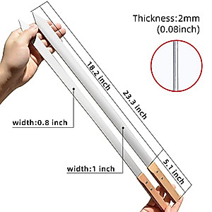 KAOROU Kabob Skewers 23 Inch Long,1 Inch Wide Heavy Duty Stainless Steel with Wood Handle， Perfect for Koobideh Kebab Persian/Brazilian Style Chicken Shrimp Kebab,Set of 7 with Bag